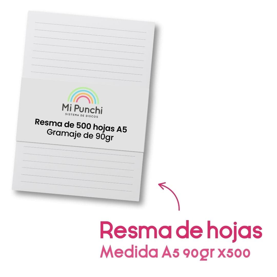 Resma de 500 Hojas A5 90gr Encuadernación | Mi Punchi